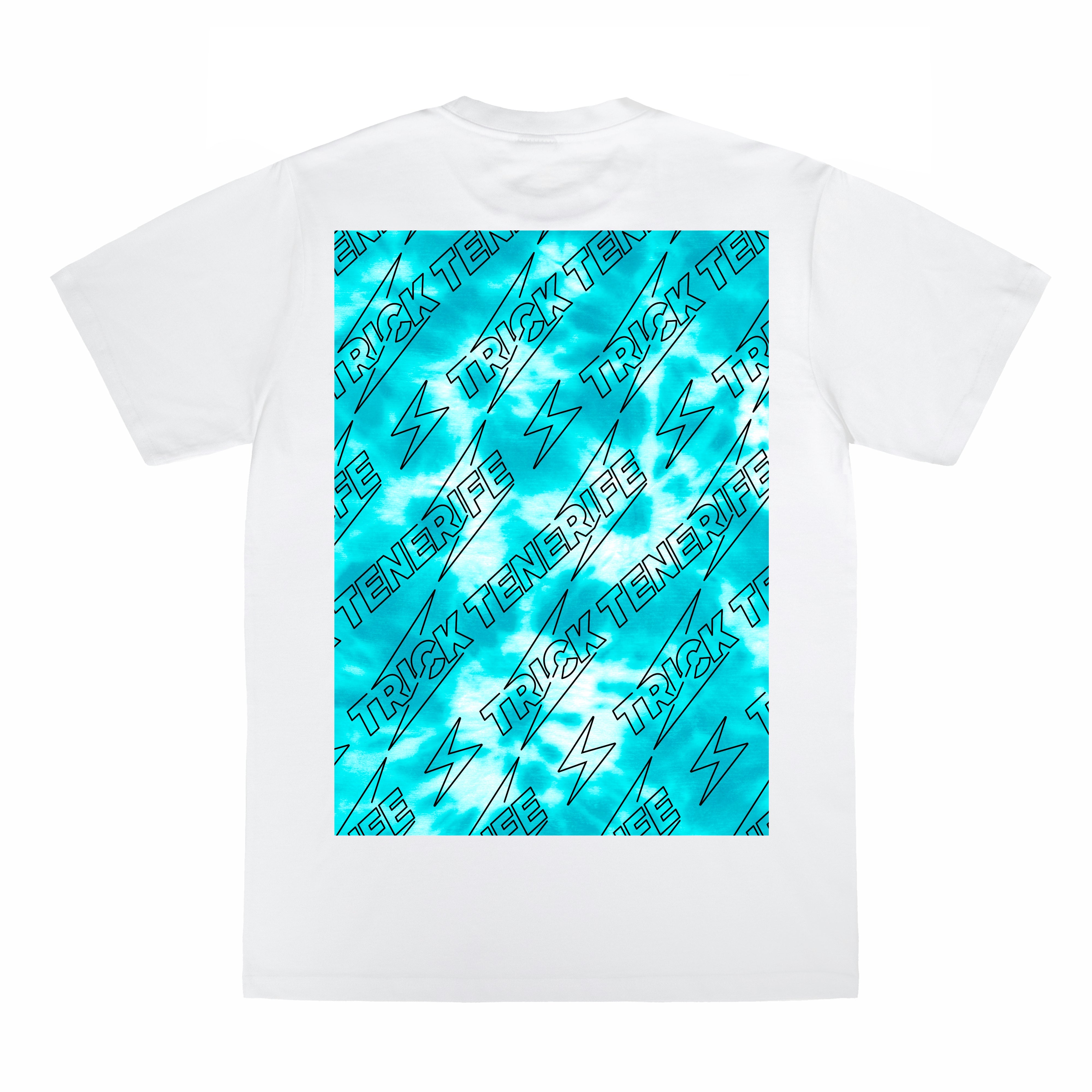 Trick Boxy Tie Dye Logo T Shirt White